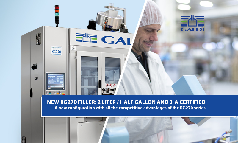 3-A-Compliant 2-Liter/Half-Gallon RG270 Packaging Machine | Galdi